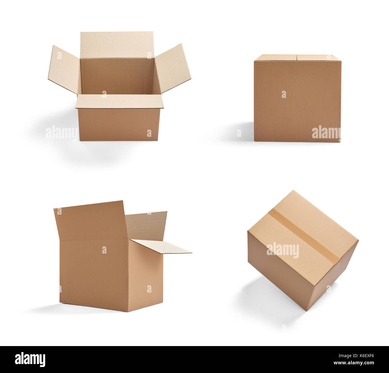 collection of various cardboard boxes on white background Stock Photo ...