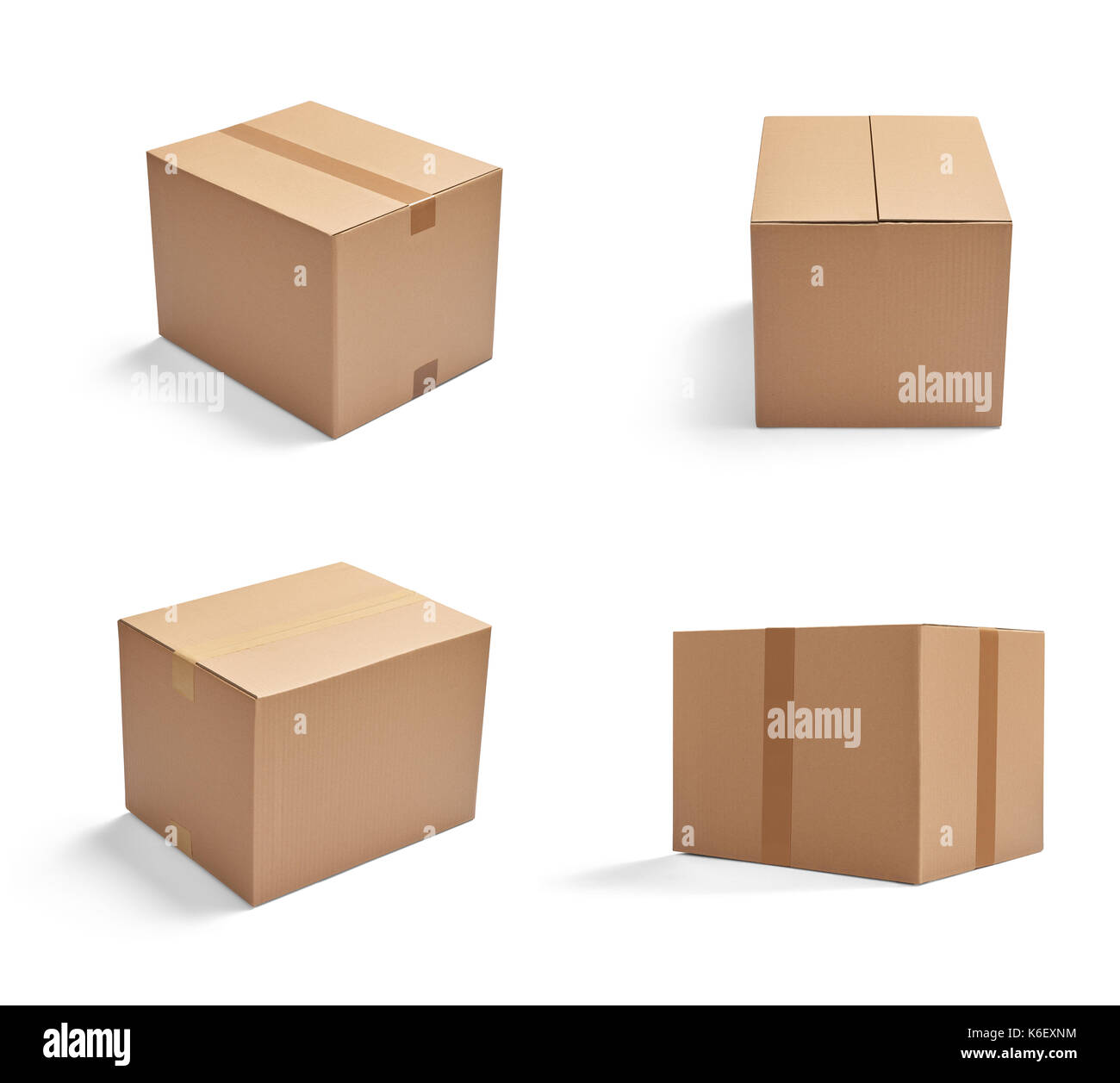 collection of various cardboard boxes on white background Stock Photo ...