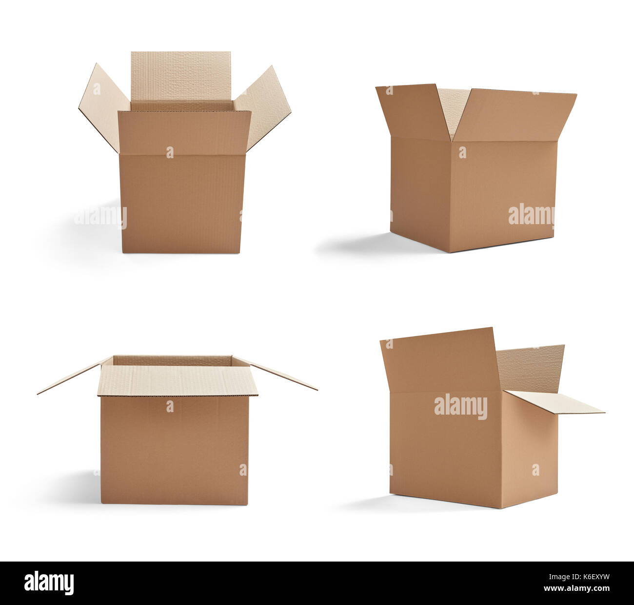 collection of various cardboard boxes on white background Stock Photo ...