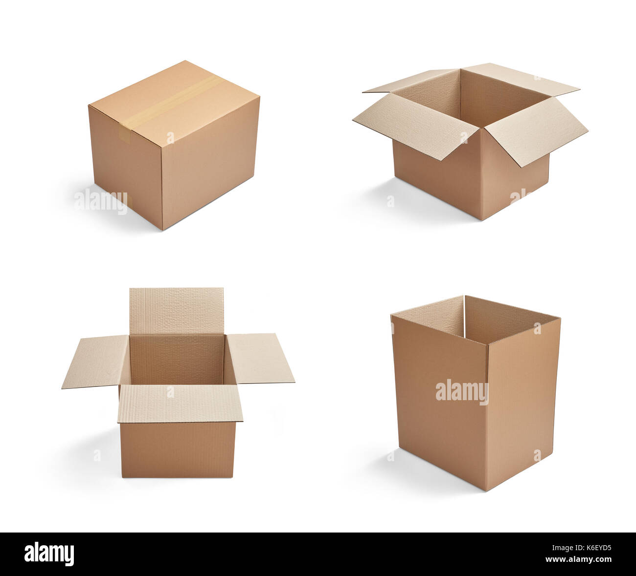 collection of various cardboard boxes on white background Stock Photo ...