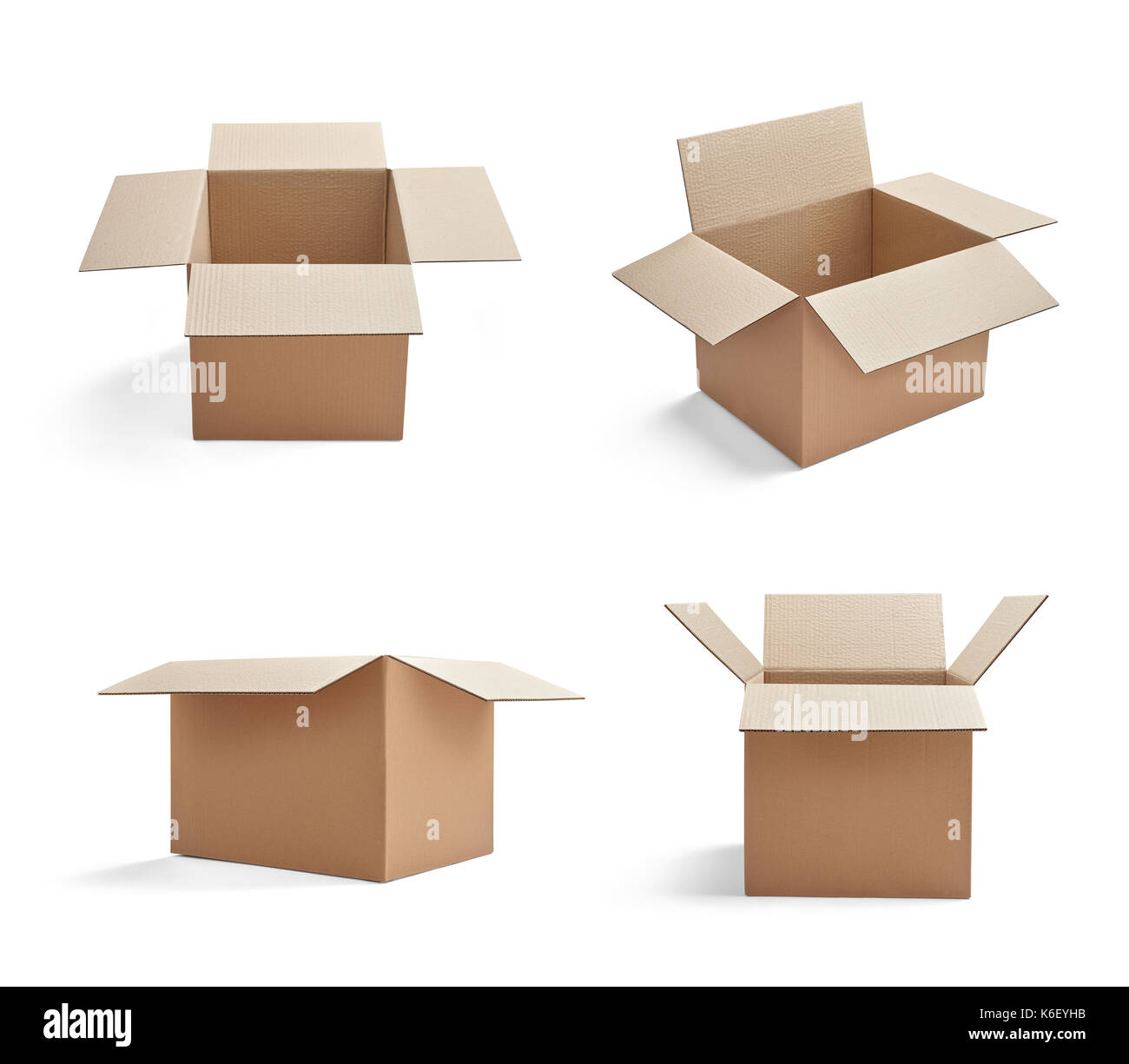 collection of various cardboard boxes on white background Stock Photo ...