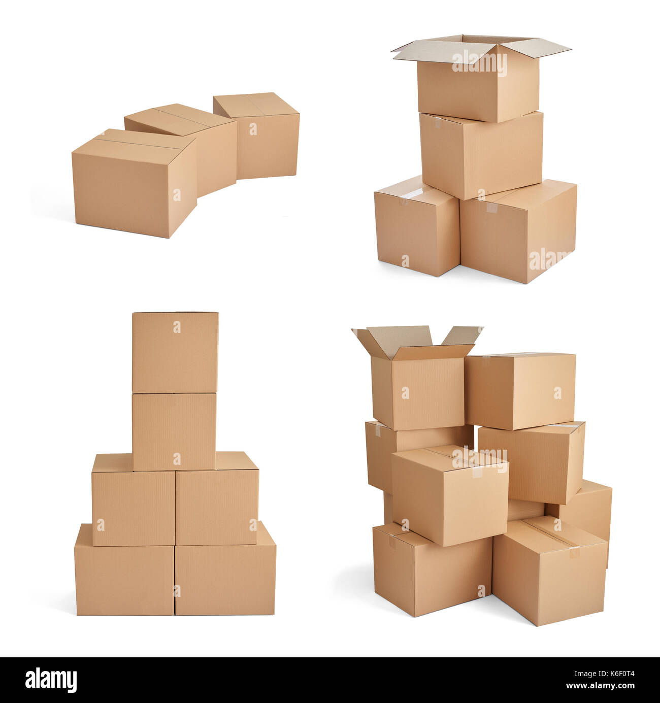 collection of various cardboard boxes on white background Stock Photo ...