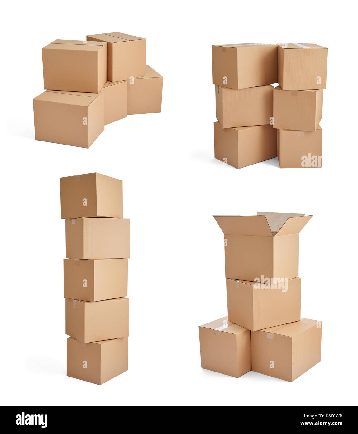 collection of various cardboard boxes on white background Stock Photo ...