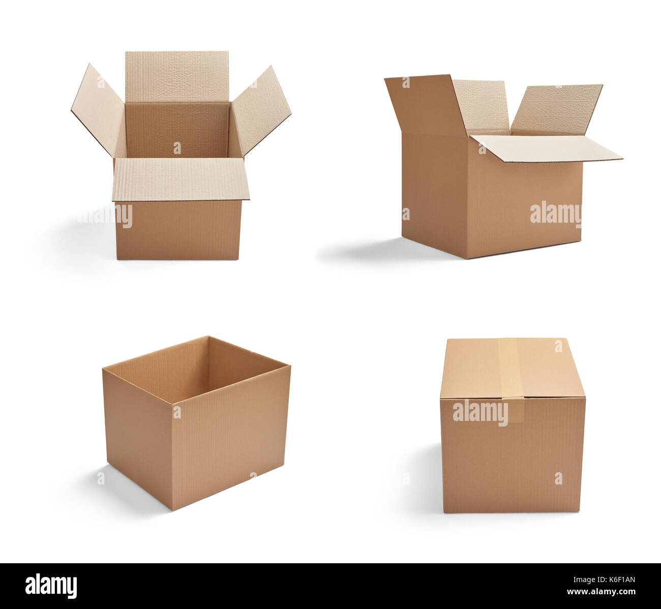 collection of various cardboard boxes on white background Stock Photo ...