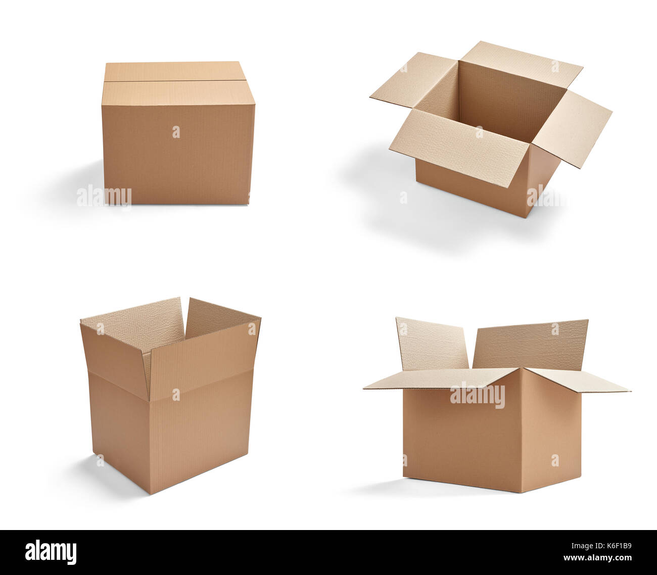 collection of various cardboard boxes on white background Stock Photo ...
