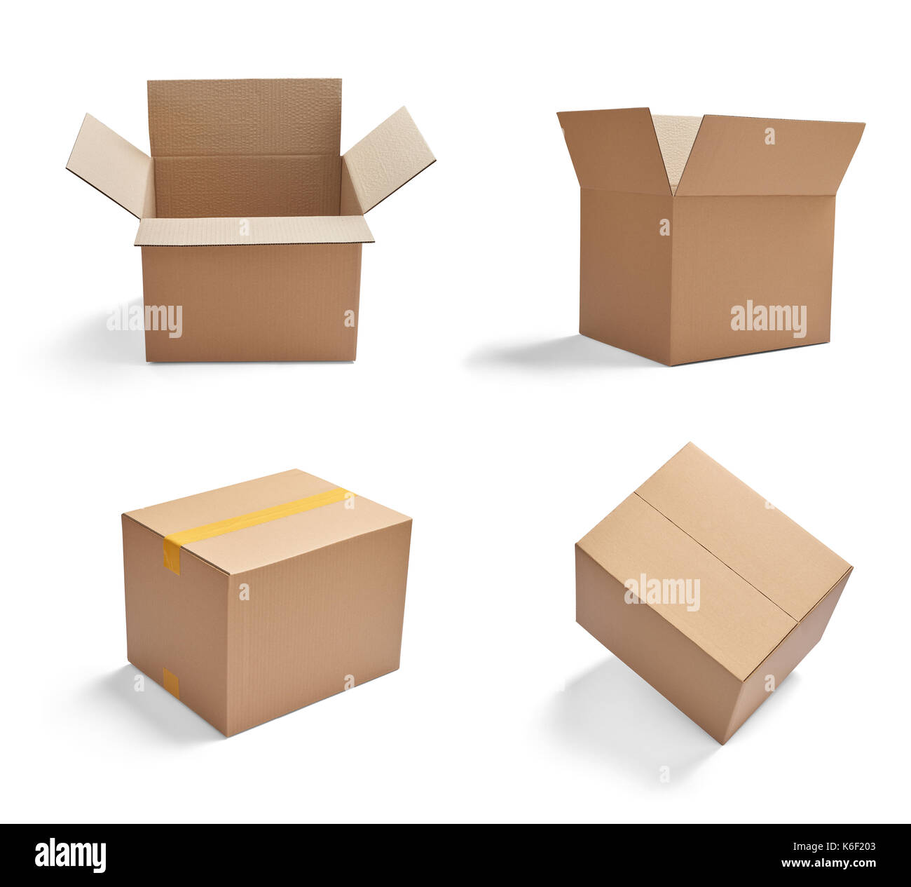 collection of various cardboard boxes on white background Stock Photo ...
