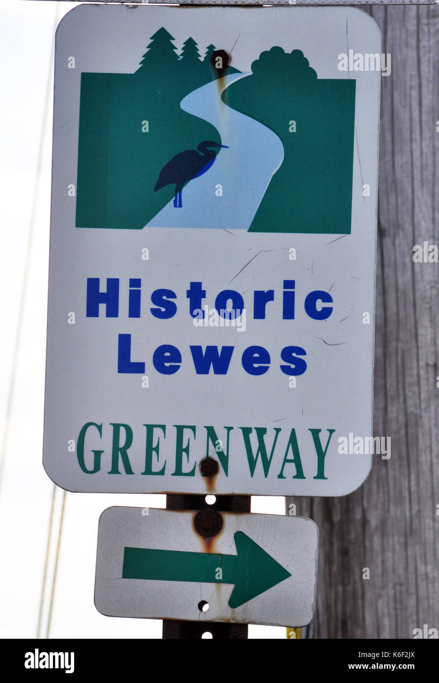 Historic Lewes Greenway Sign Stock Photo - Alamy