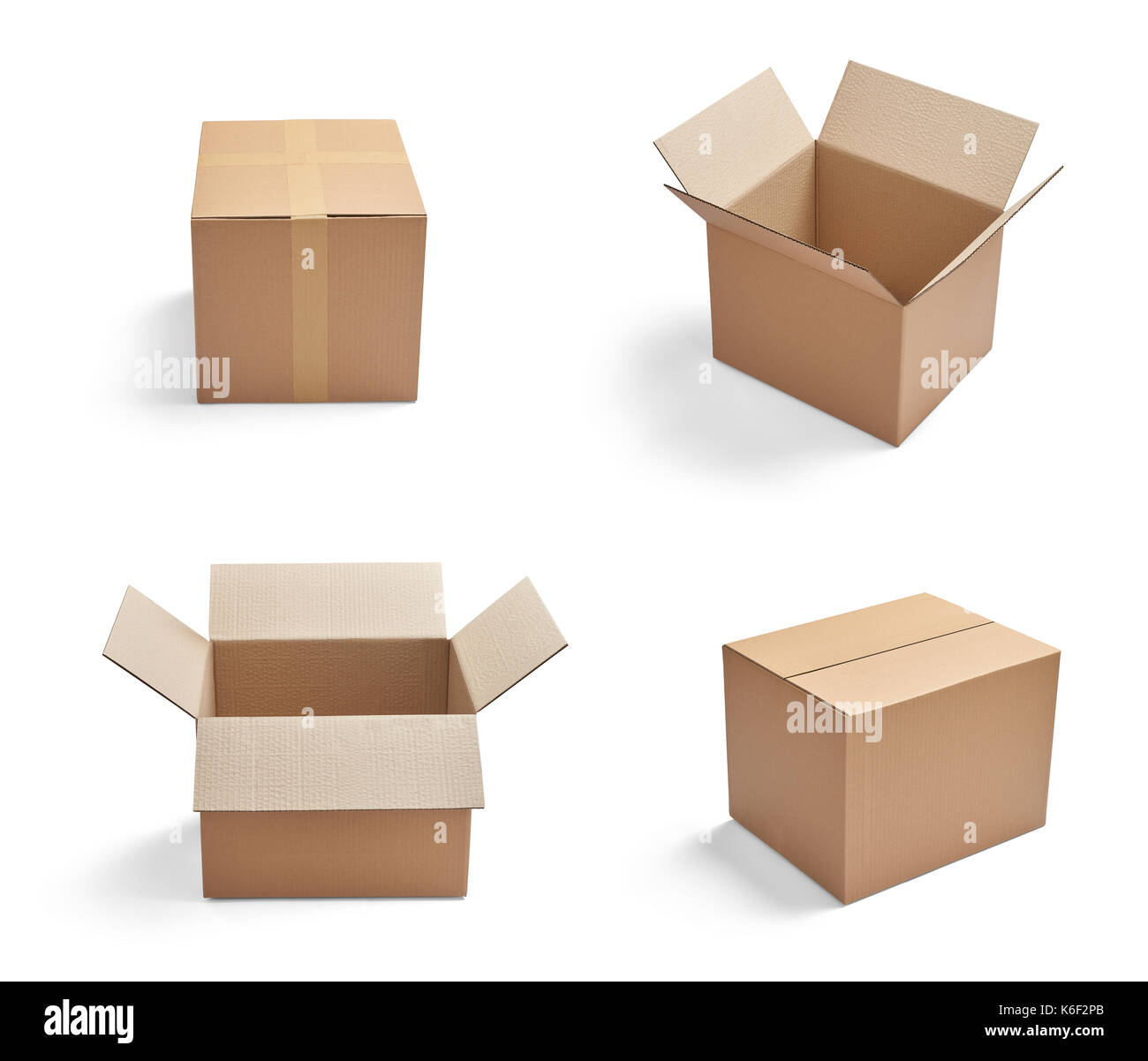 collection of various cardboard boxes on white background Stock Photo ...