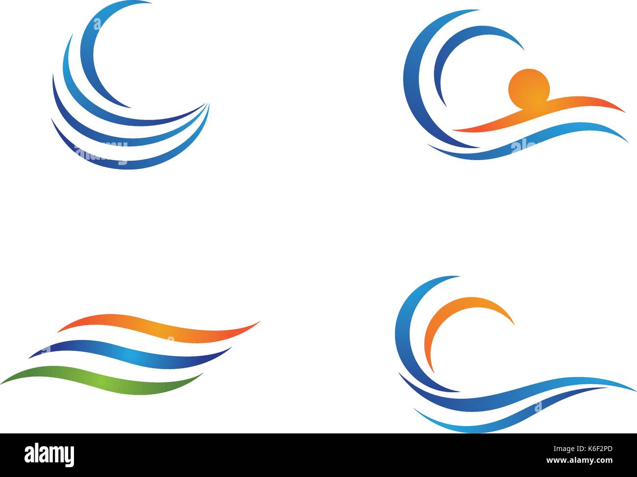 Water Wave symbol and icon Logo Template vector Stock Vector Image ...