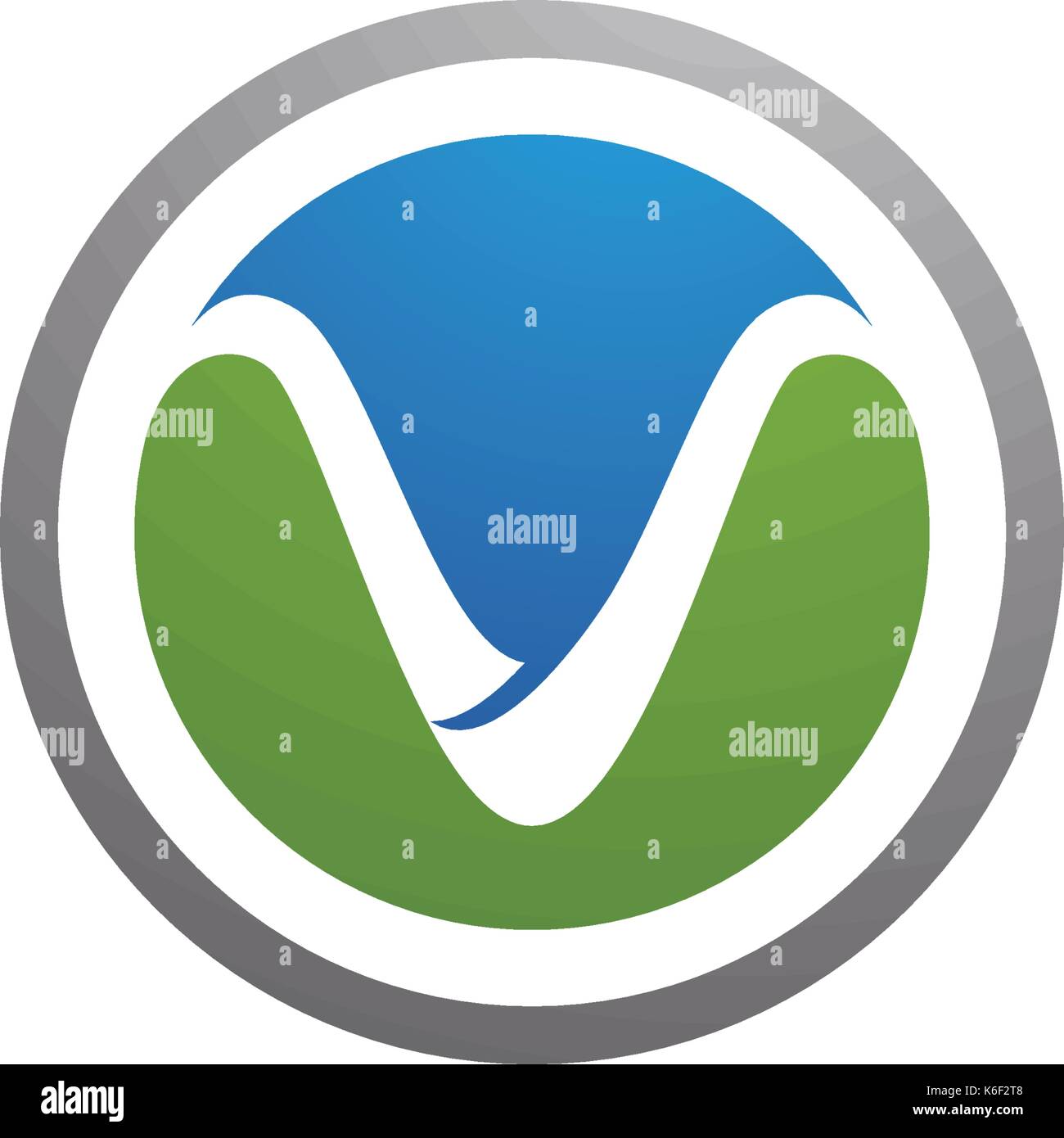 V letter wave Logo Template vector illustration Stock Vector Image ...