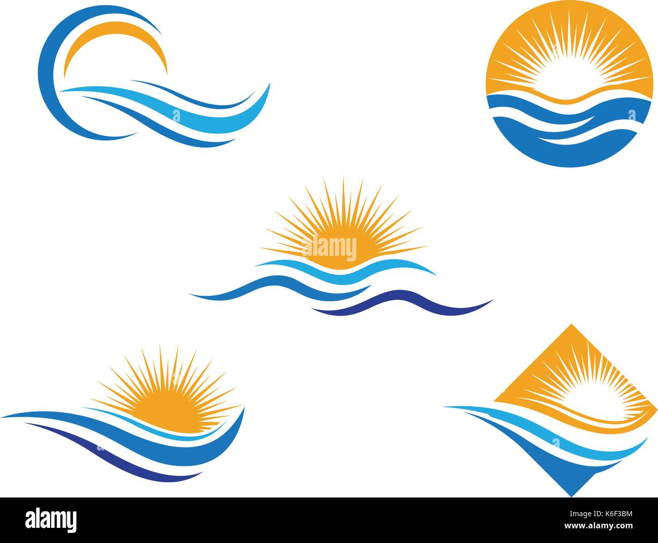 Water Wave symbol and icon Logo Template vector Stock Vector Image ...