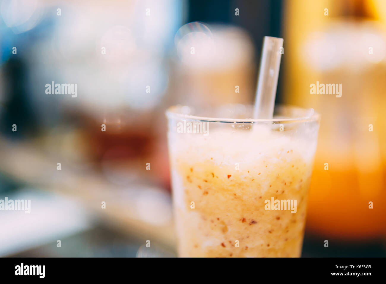 Healthy Orange Fruit Shake Juice Stock Photo - Alamy