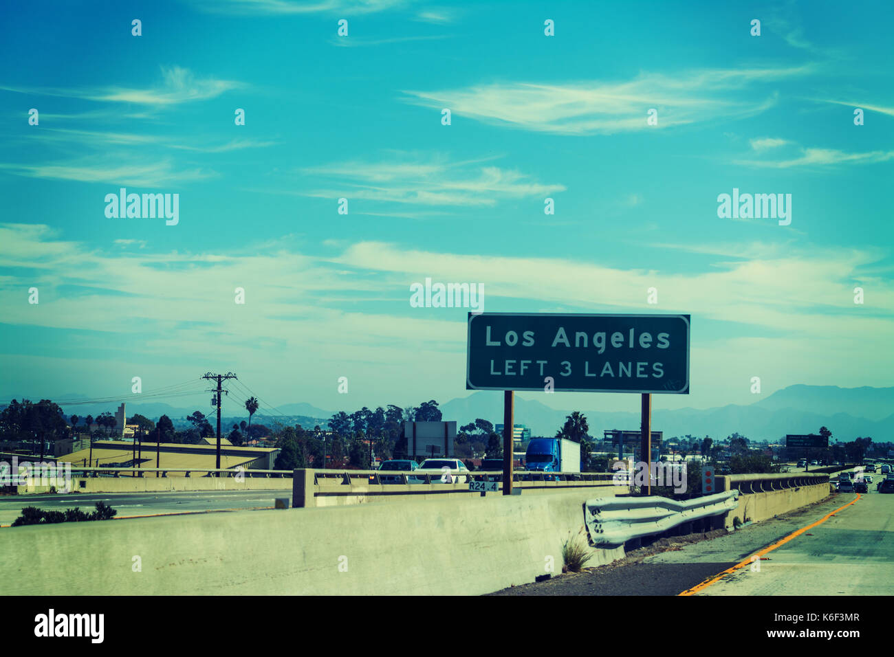 Los Angeles exit road sign. California, USA Stock Photo - Alamy