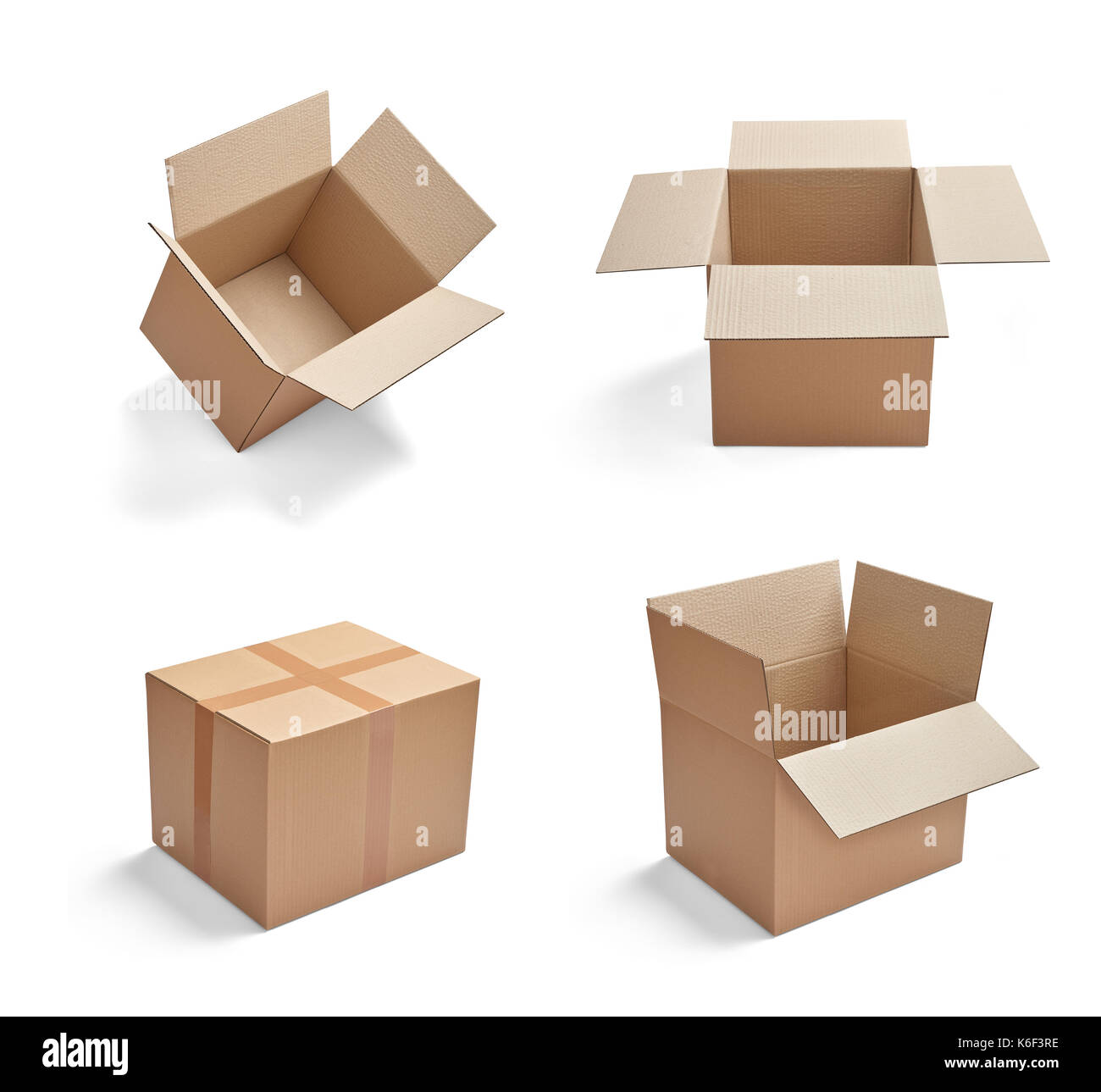 collection of various cardboard boxes on white background Stock Photo ...