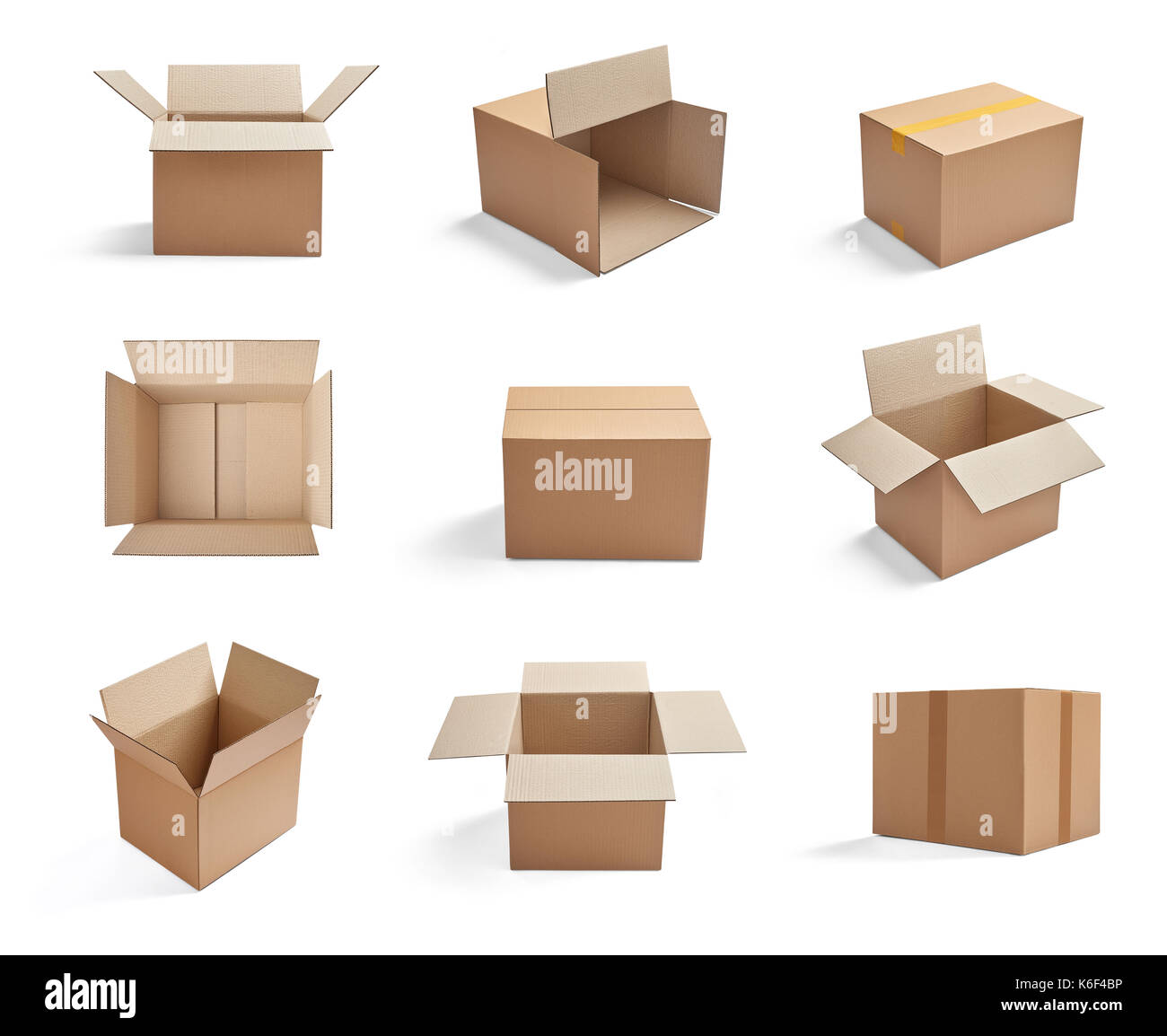 collection of various cardboard boxes on white background Stock Photo ...