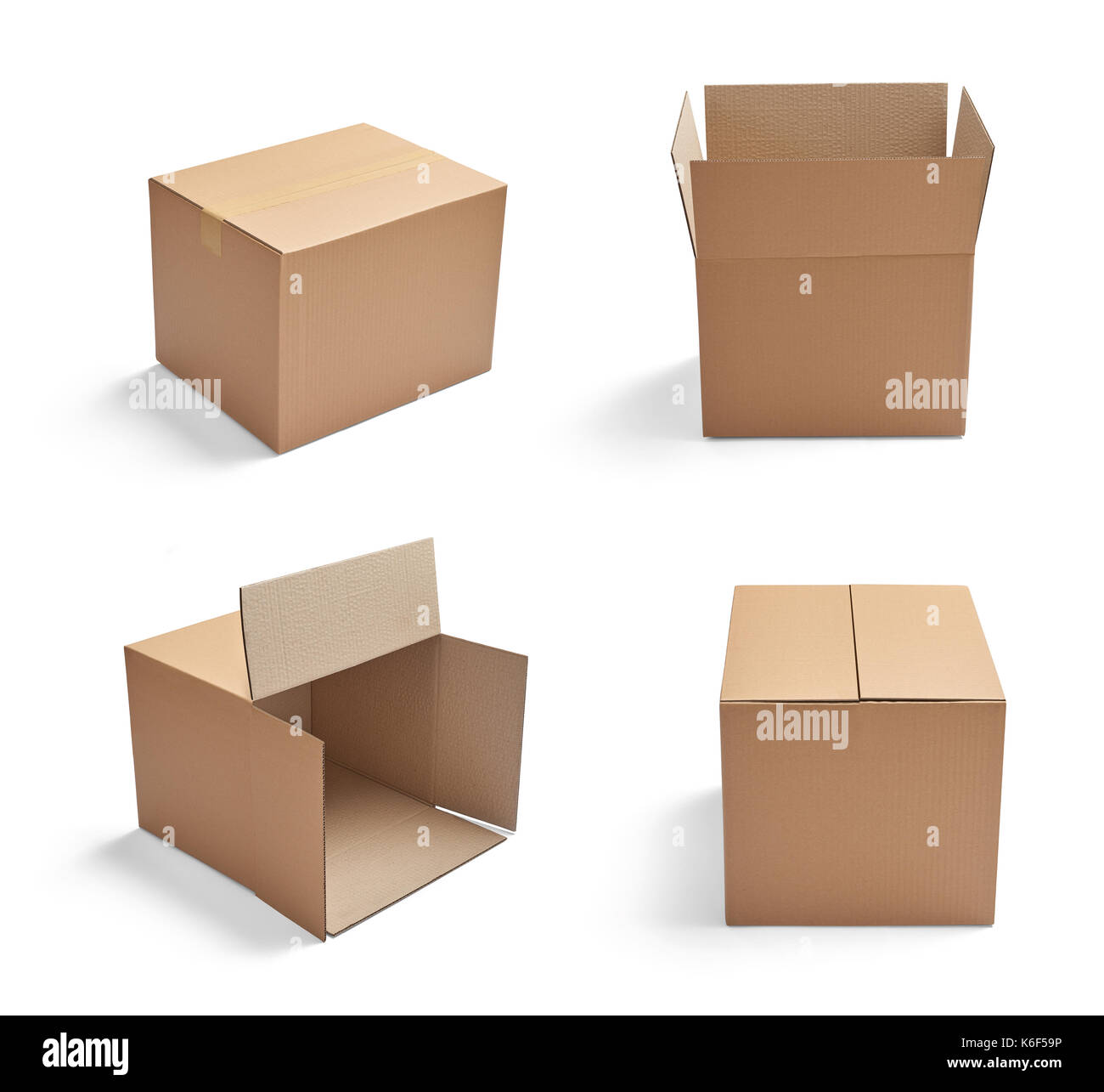 collection of various cardboard boxes on white background Stock Photo ...