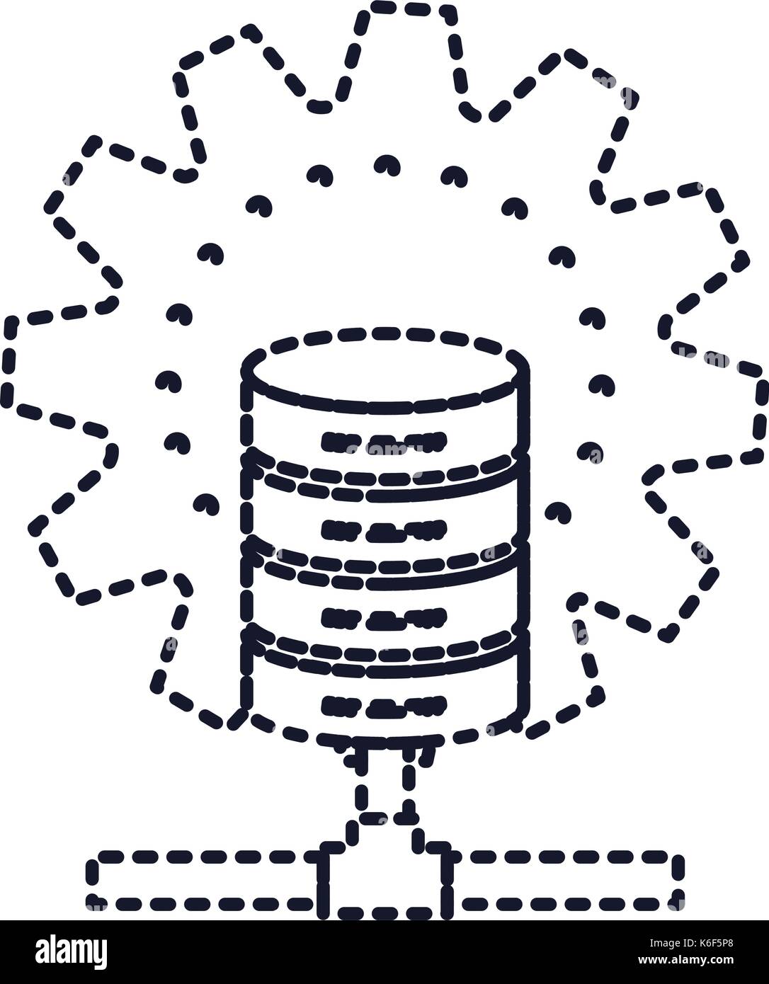 data base center monochrome silhouette dotted Stock Vector Image & Art ...