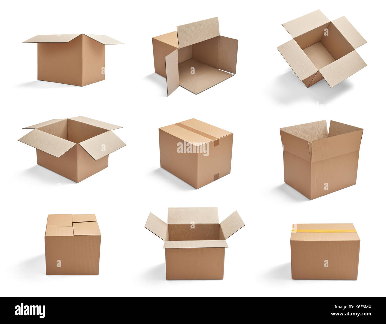 collection of various cardboard boxes on white background Stock Photo ...