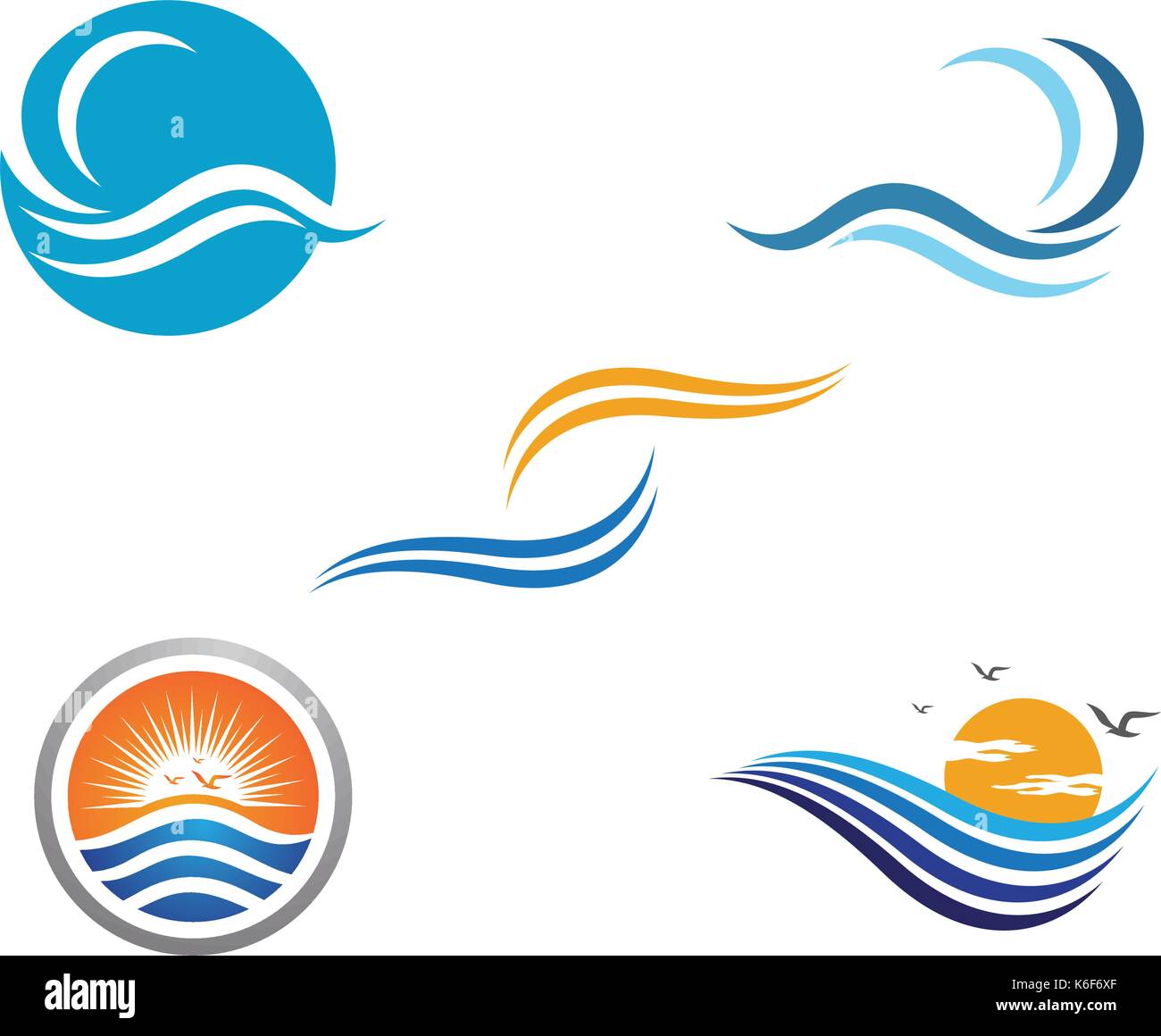 Water Wave symbol and icon Logo Template vector Stock Vector Image ...