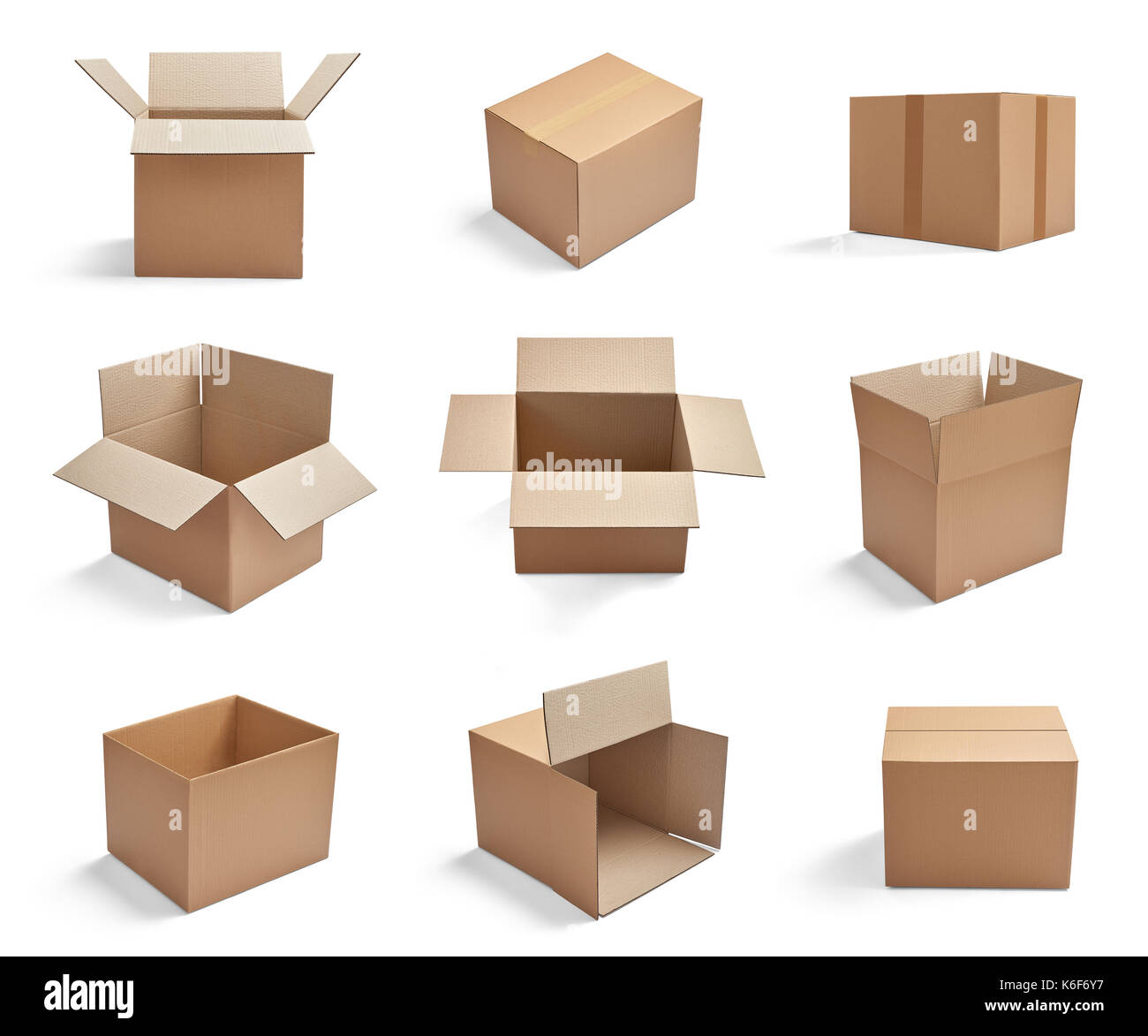 collection of various cardboard boxes on white background Stock Photo ...