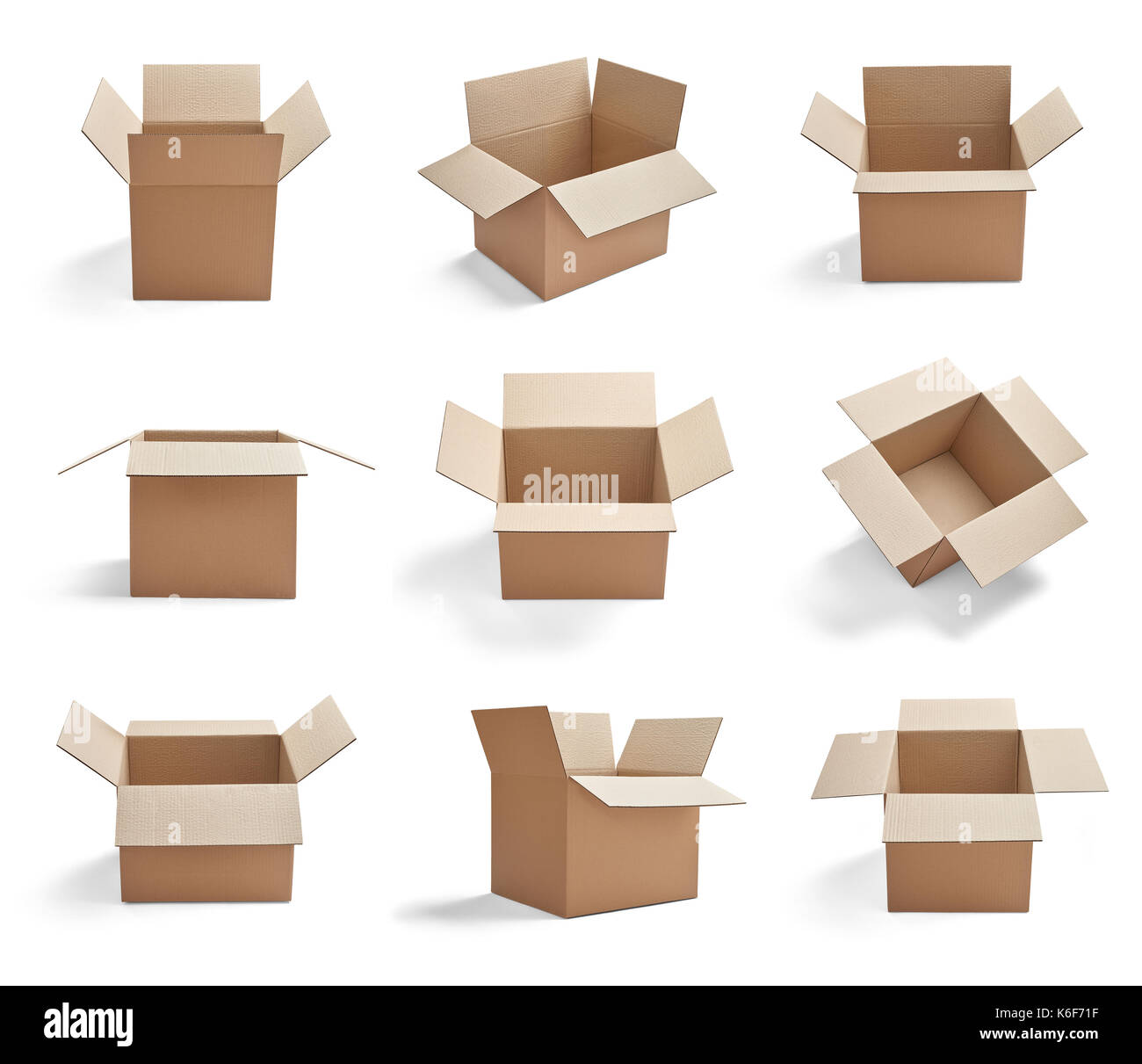 collection of various cardboard boxes on white background Stock Photo ...