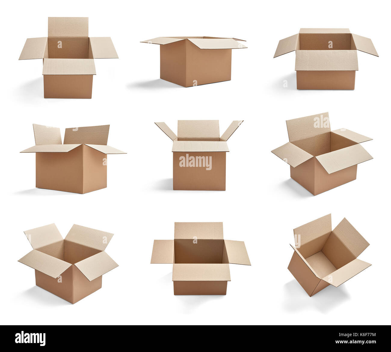 collection of various cardboard boxes on white background Stock Photo ...