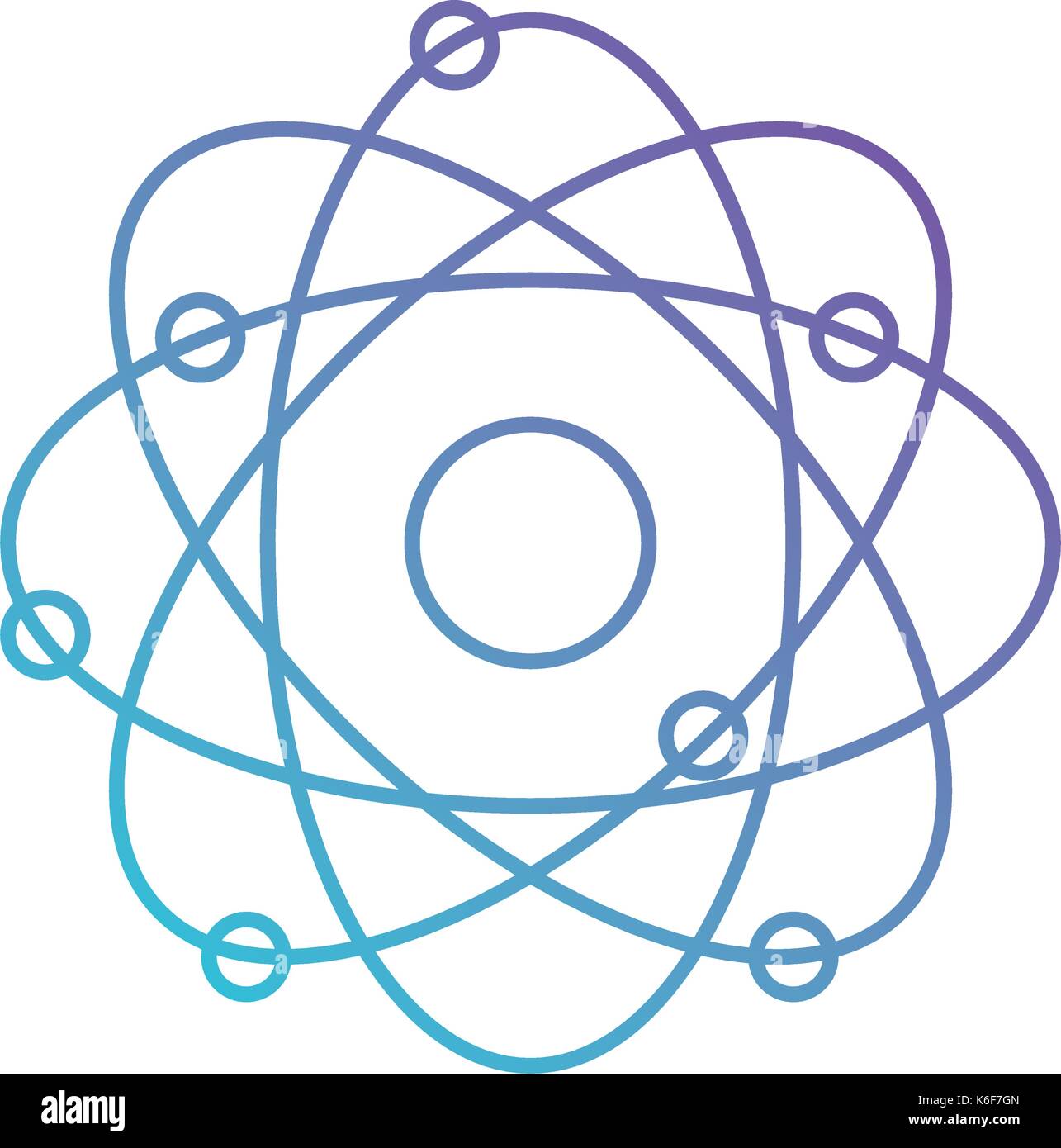 atom icon in color gradient silhouette from purple to blue Stock Vector ...