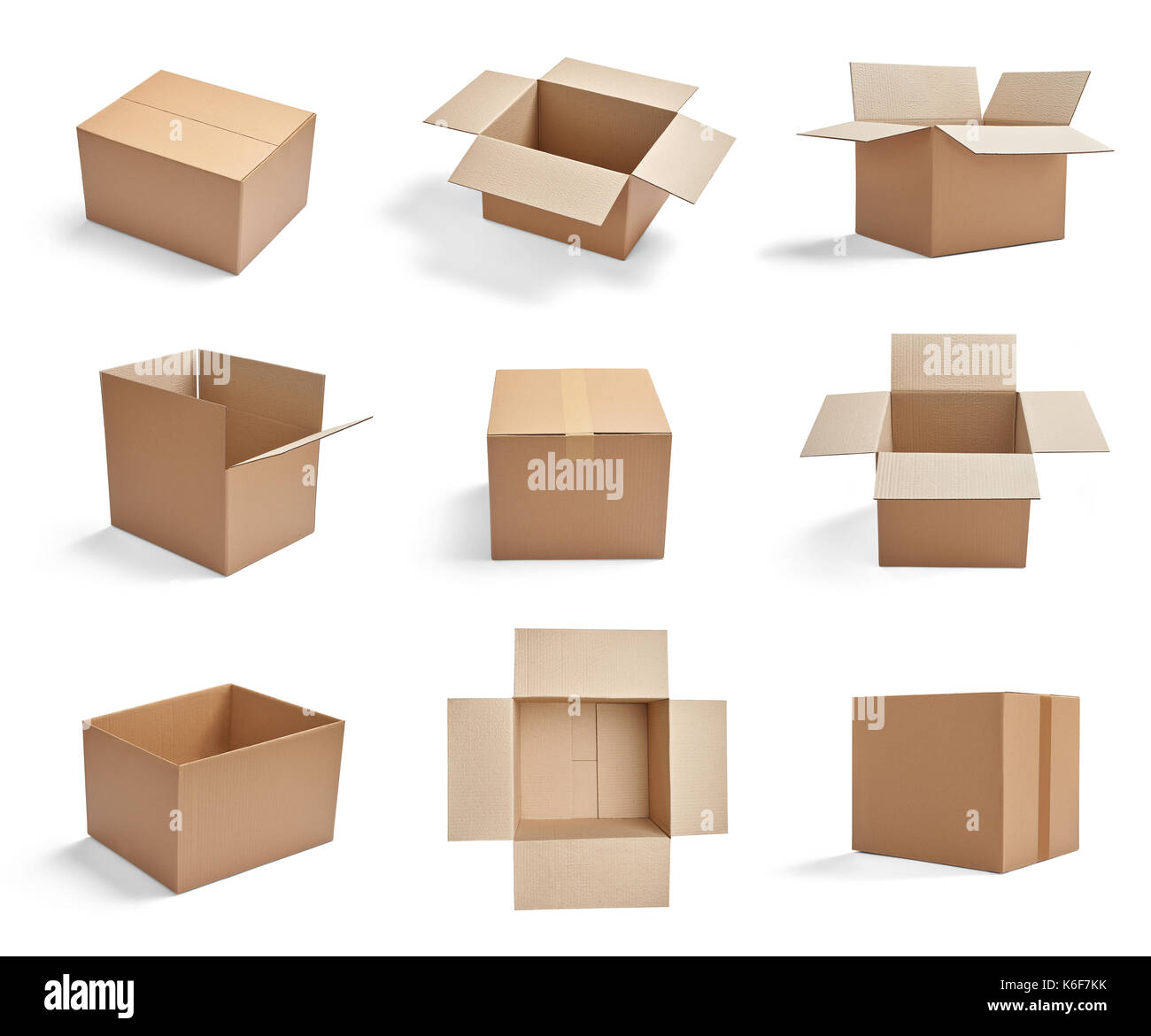 collection of various cardboard boxes on white background Stock Photo ...