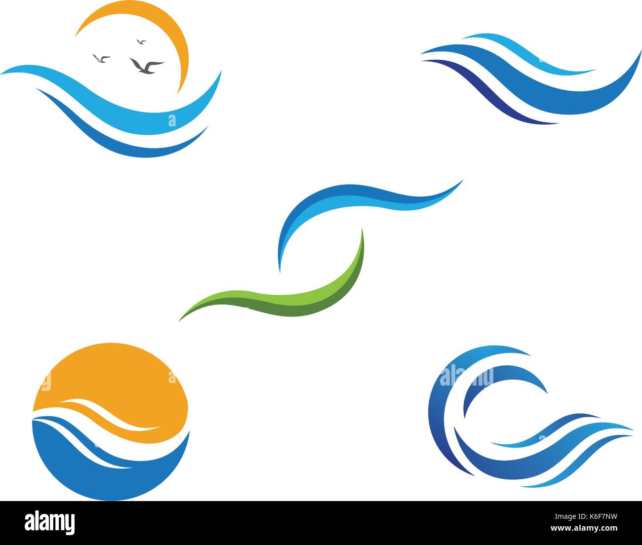 Water Wave symbol and icon Logo Template vector Stock Vector Image ...