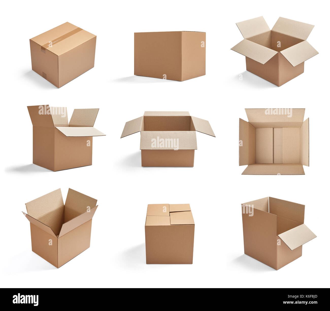 collection of various cardboard boxes on white background Stock Photo ...