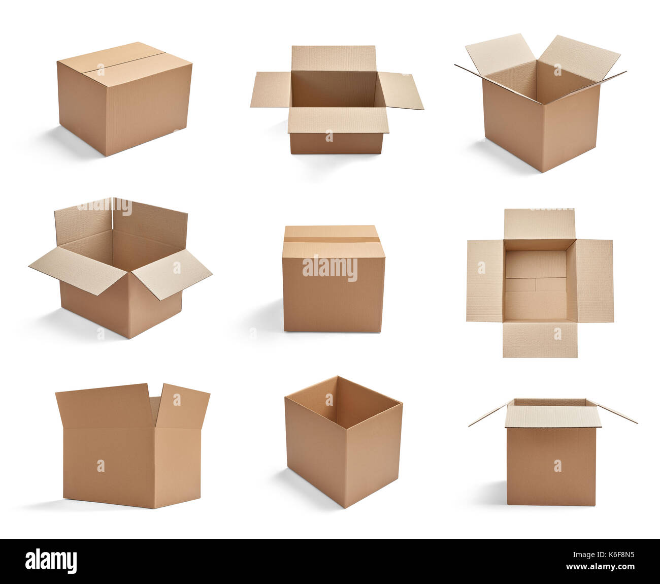 collection of various cardboard boxes on white background Stock Photo ...