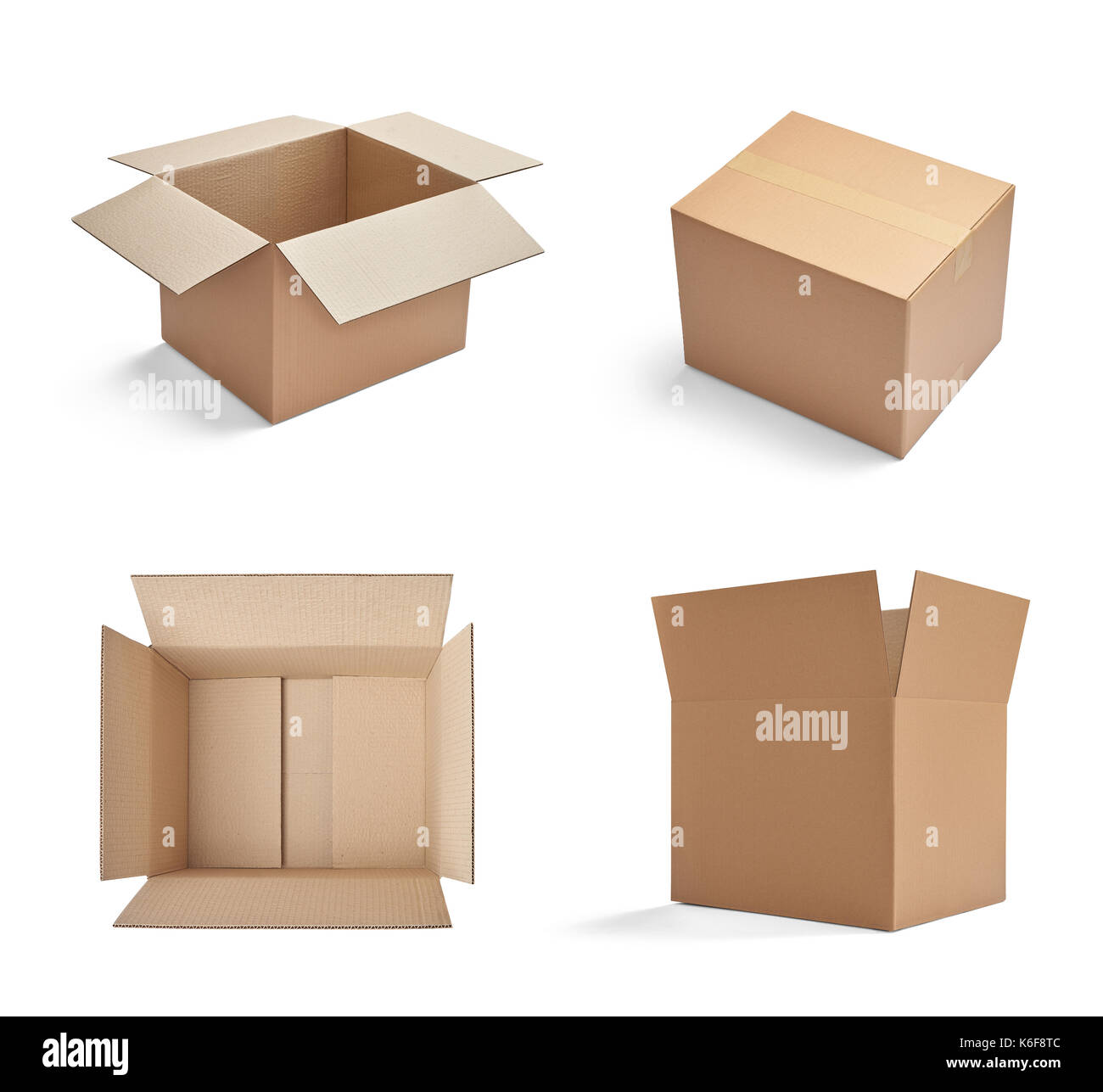 collection of various cardboard boxes on white background Stock Photo ...