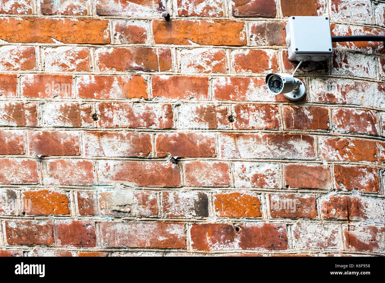 Security camera on the wall Stock Photo - Alamy