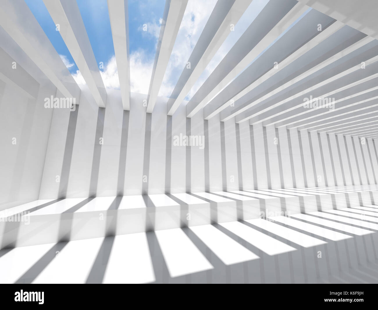 Abstract empty white interior background. Room with ceiling ...