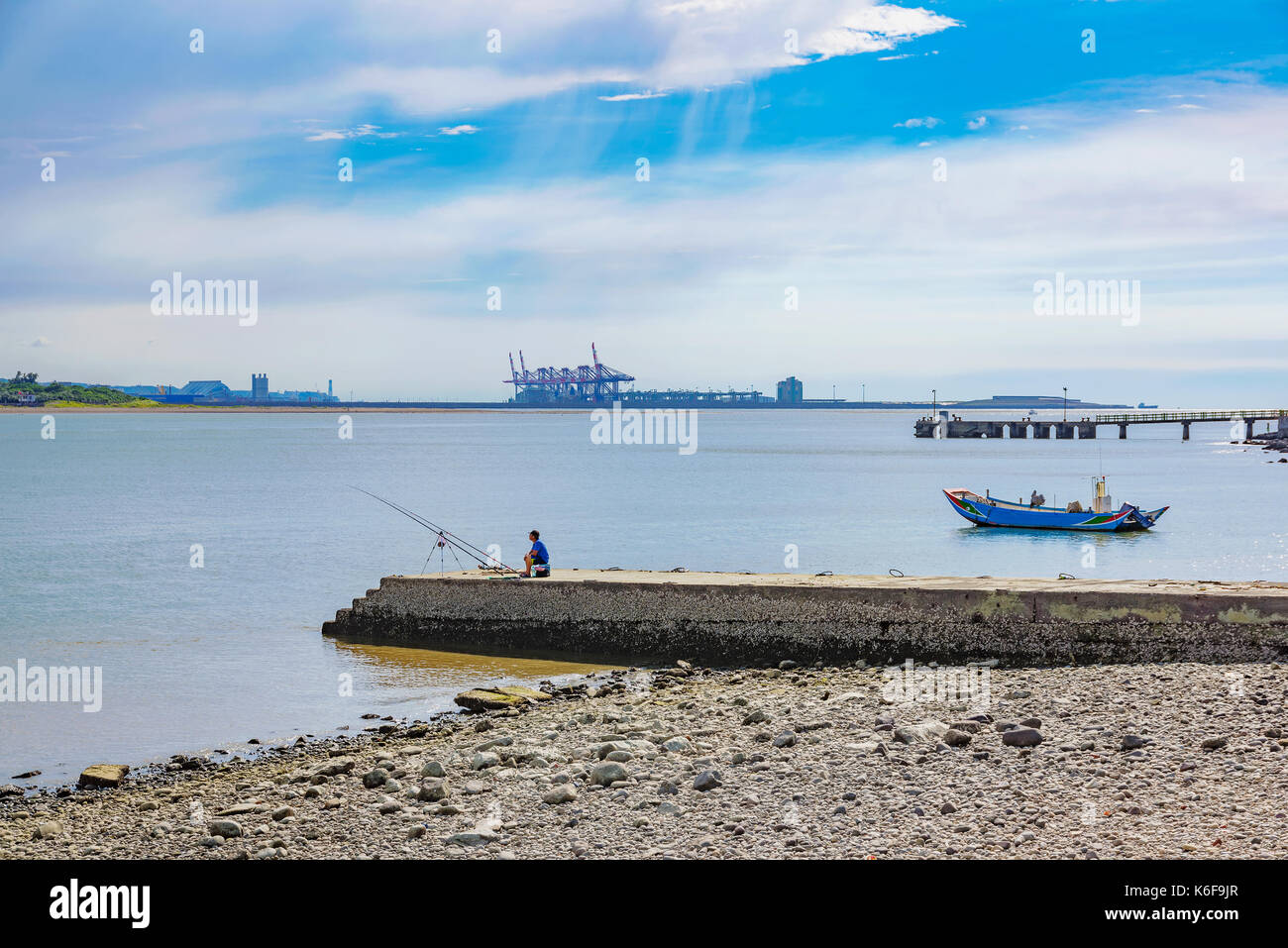 Pier and seaside area in Tamsui Stock Photo - Alamy
