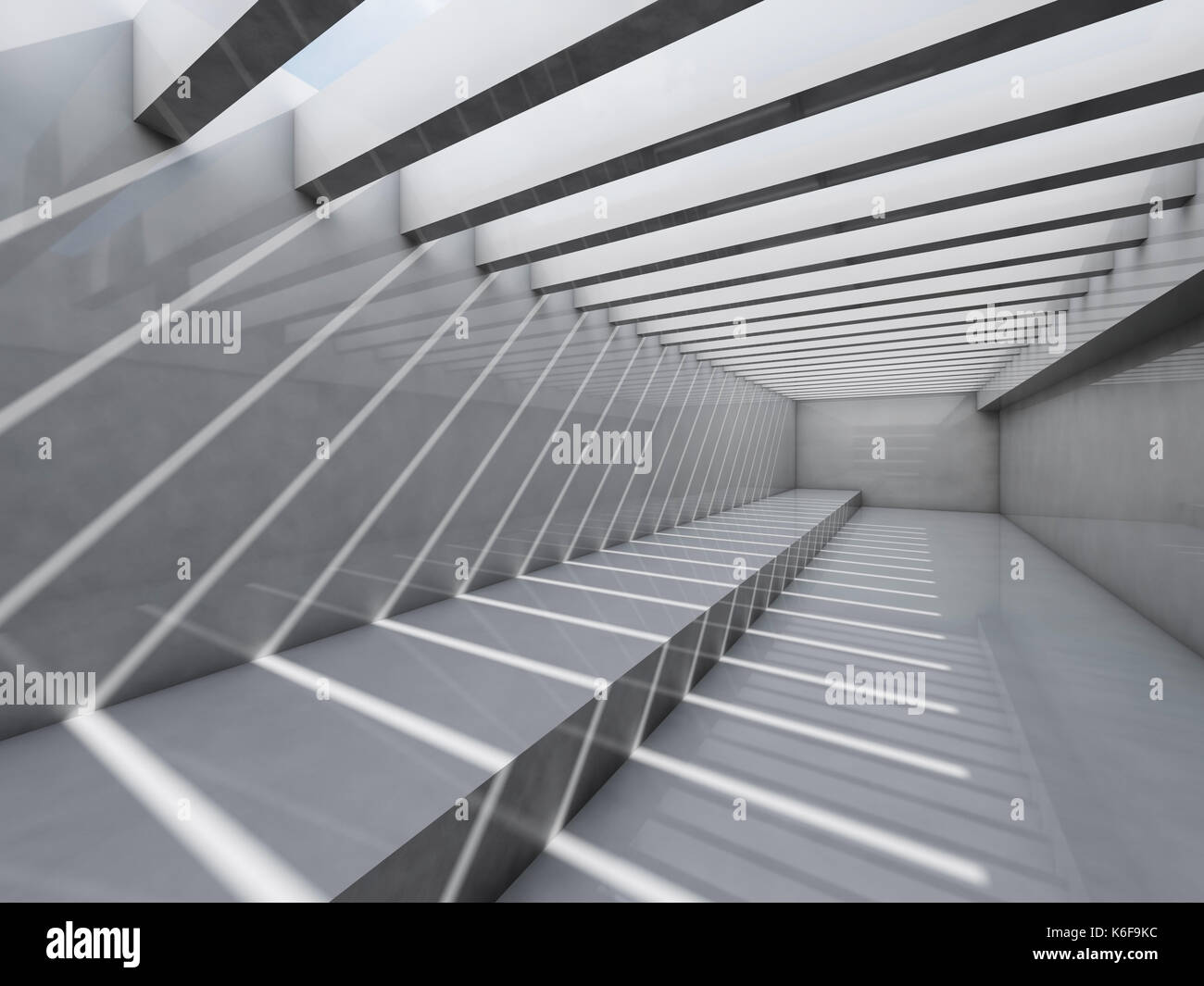 Abstract empty interior background. Room with ceiling illumination and ...