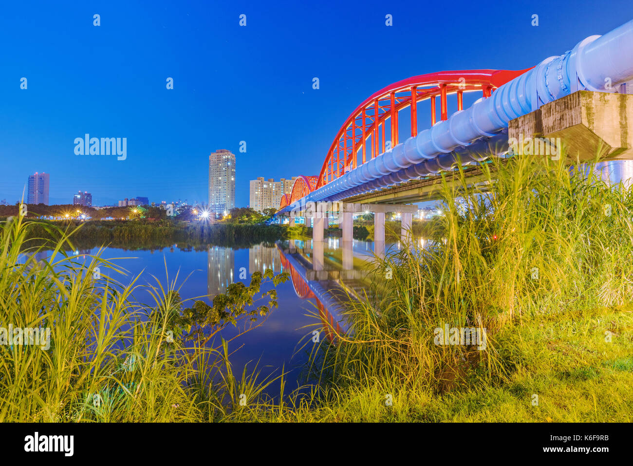 Night view of a bridge in the guting area of Taipei Stock Photo - Alamy