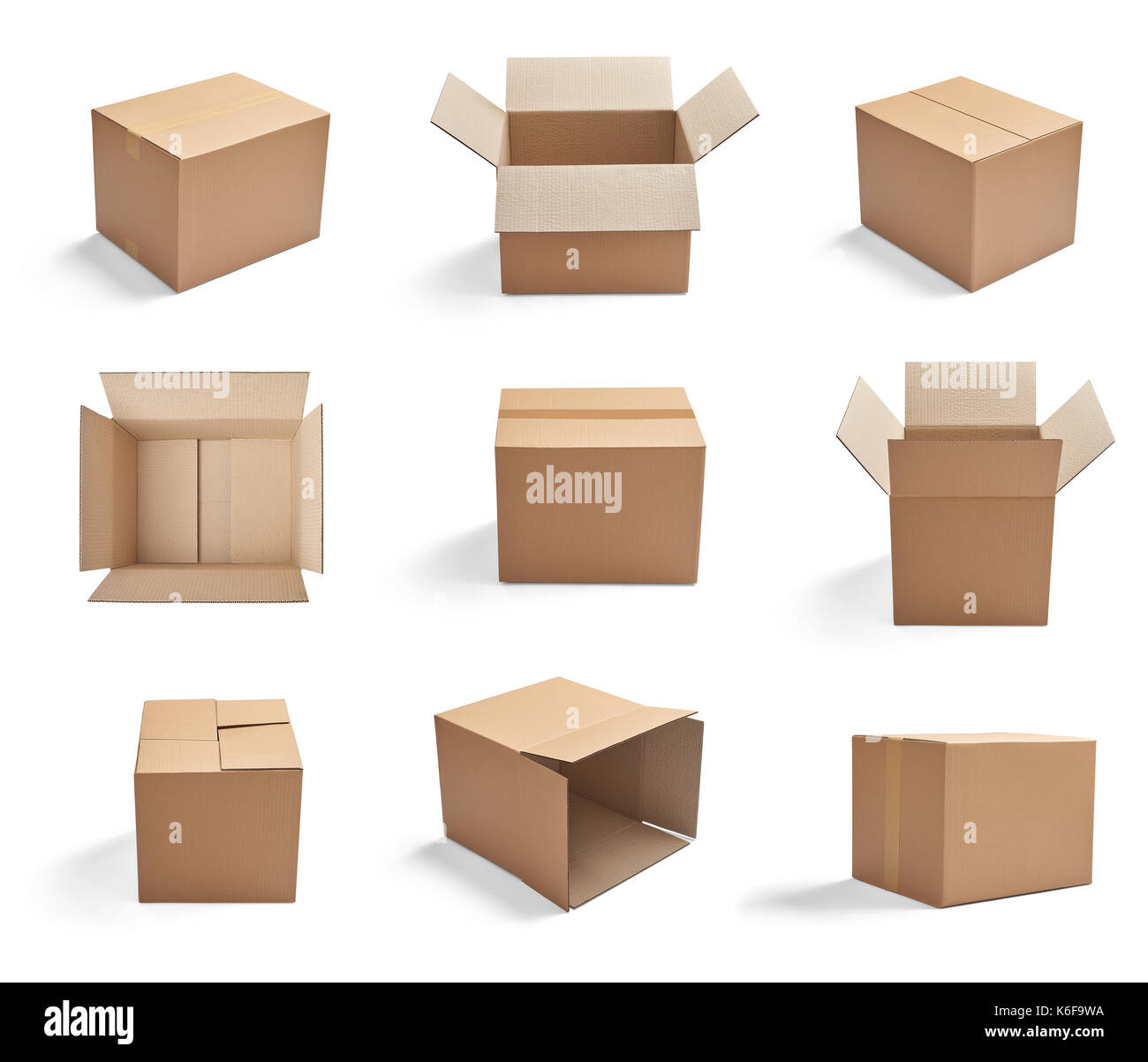 collection of various cardboard boxes on white background Stock Photo ...