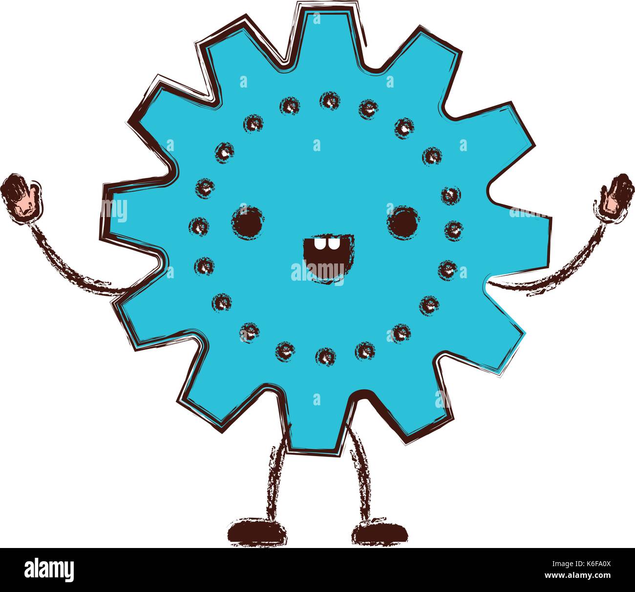 gear machinery cartoon kawaii in colorful blurred silhouette Stock ...