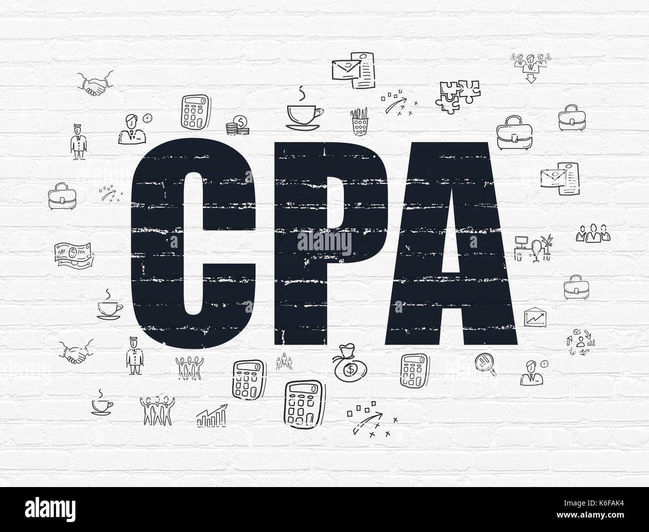 Finance concept: CPA on wall background Stock Photo - Alamy