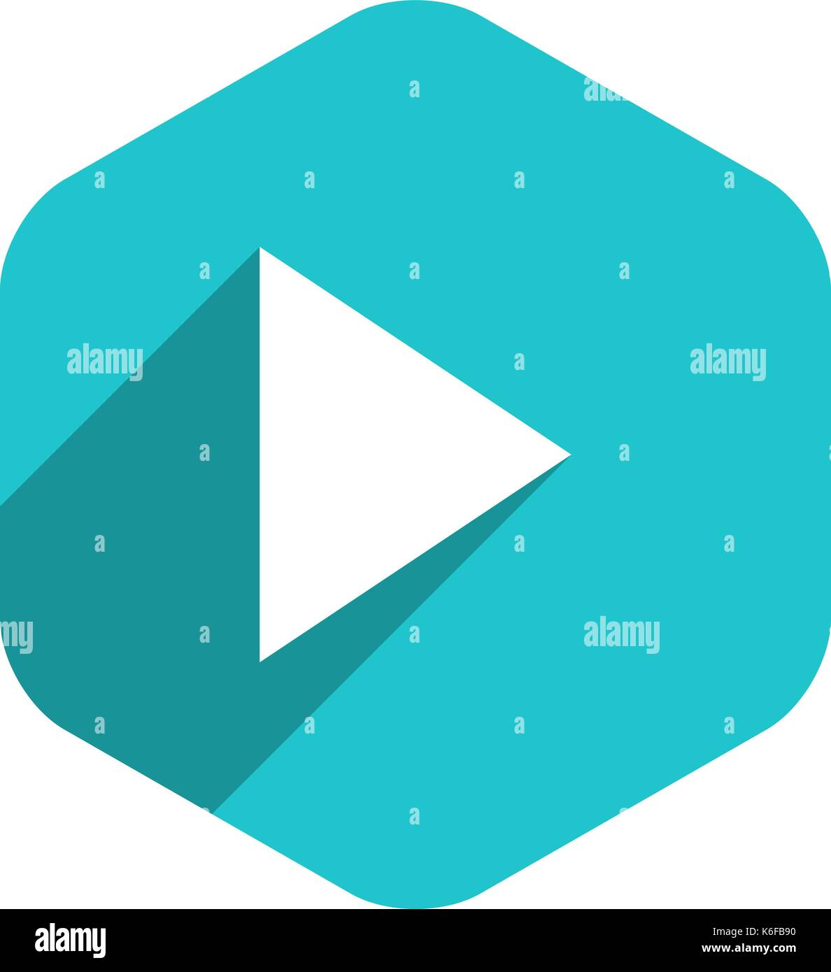 Use it in all your designs. Arrow sign play icon in hexagon shape ...