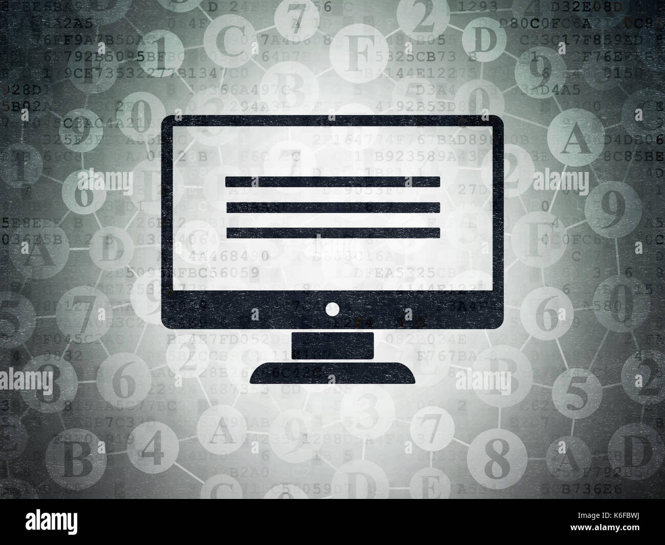 Web design concept: Monitor on Digital Data Paper background Stock ...