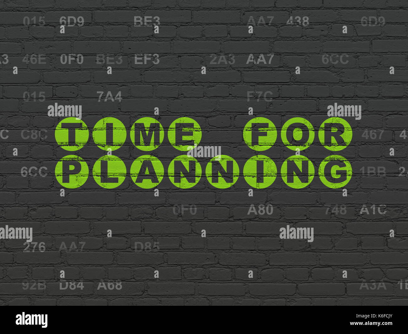 Timeline concept: Time for Planning on wall background Stock Photo - Alamy