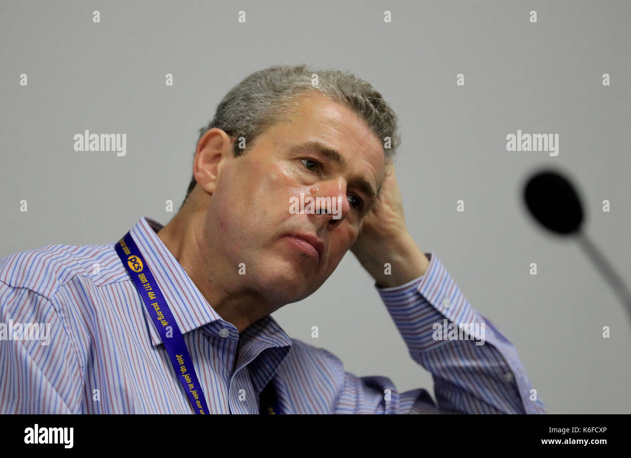 Matt Wrack, General Secretary of the Fire Brigades Union, speaks at a ...