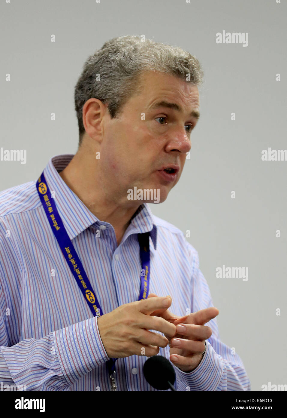 Matt Wrack, General Secretary of the Fire Brigades Union, speaks at a ...