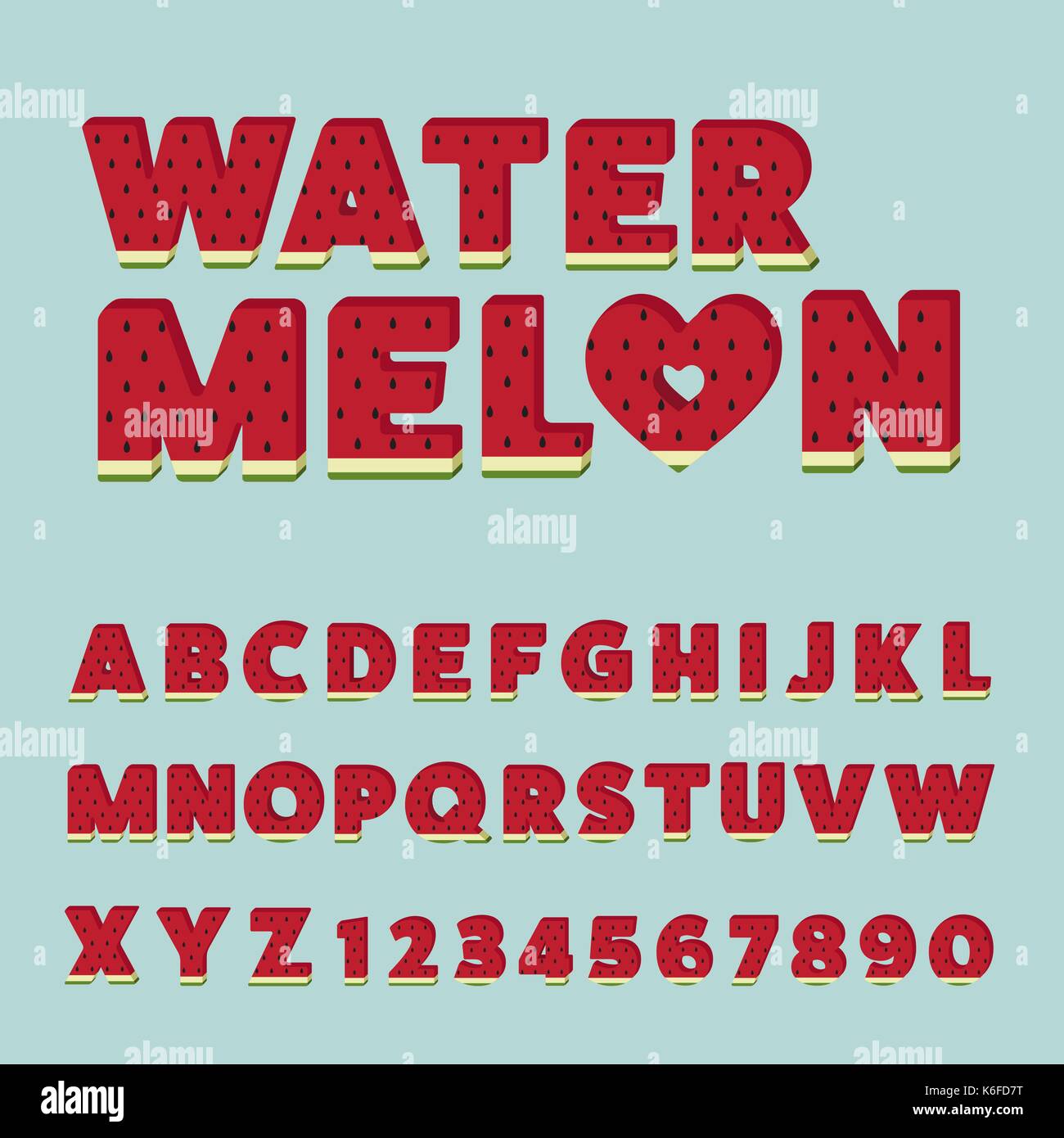Watermelon letters set Stock Vector Image & Art - Alamy