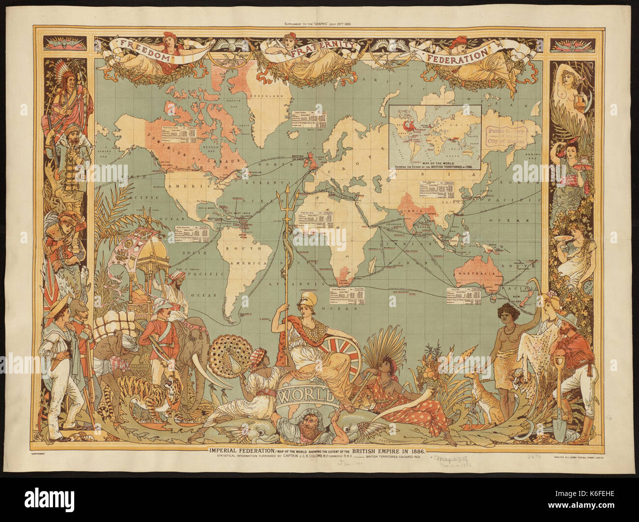 Map of the british empire 1886 hi-res stock photography and images - Alamy