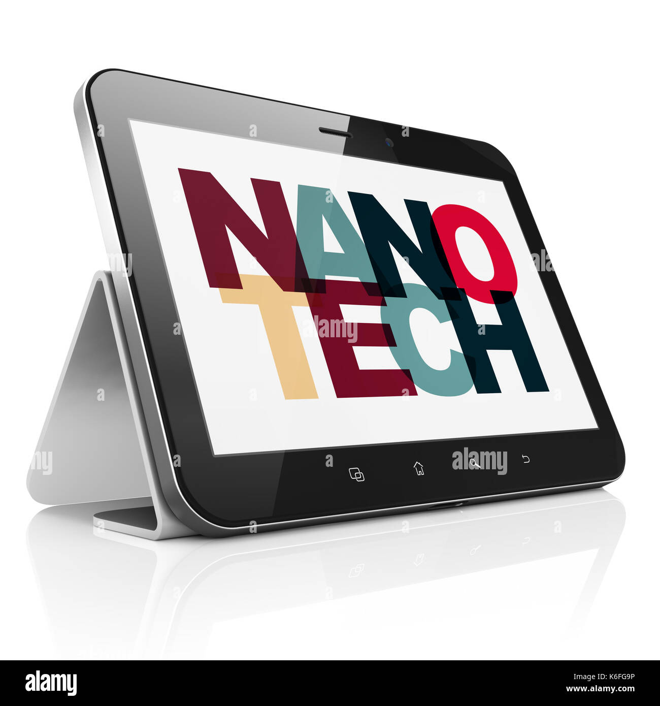 Science concept: Tablet Computer with Nanotech on display Stock Photo ...