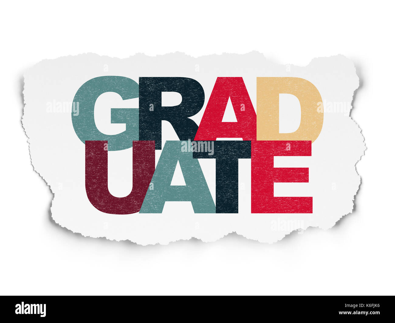 Studying concept: Graduate on Torn Paper background Stock Photo - Alamy