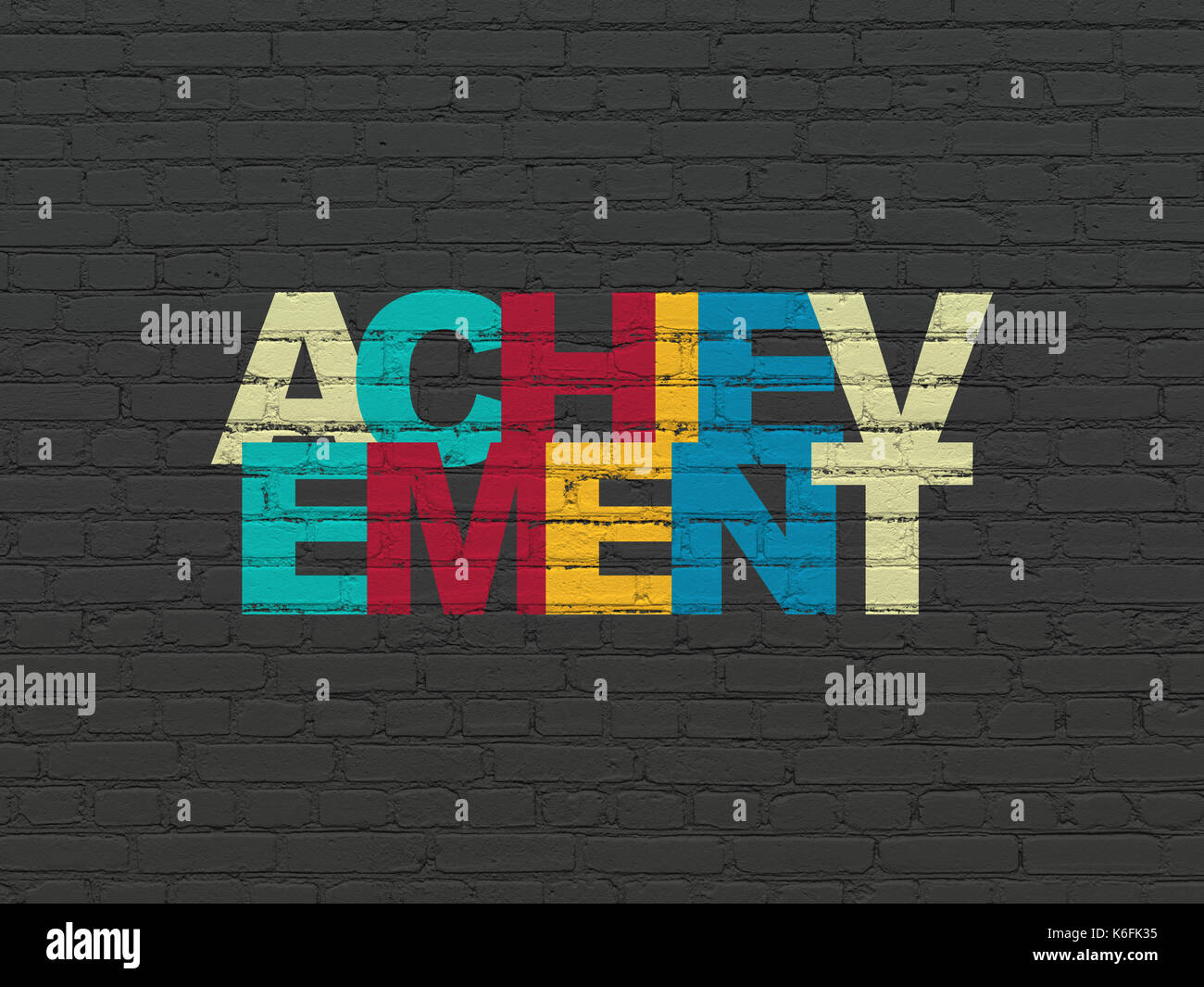 Learning concept: Achievement on wall background Stock Photo - Alamy